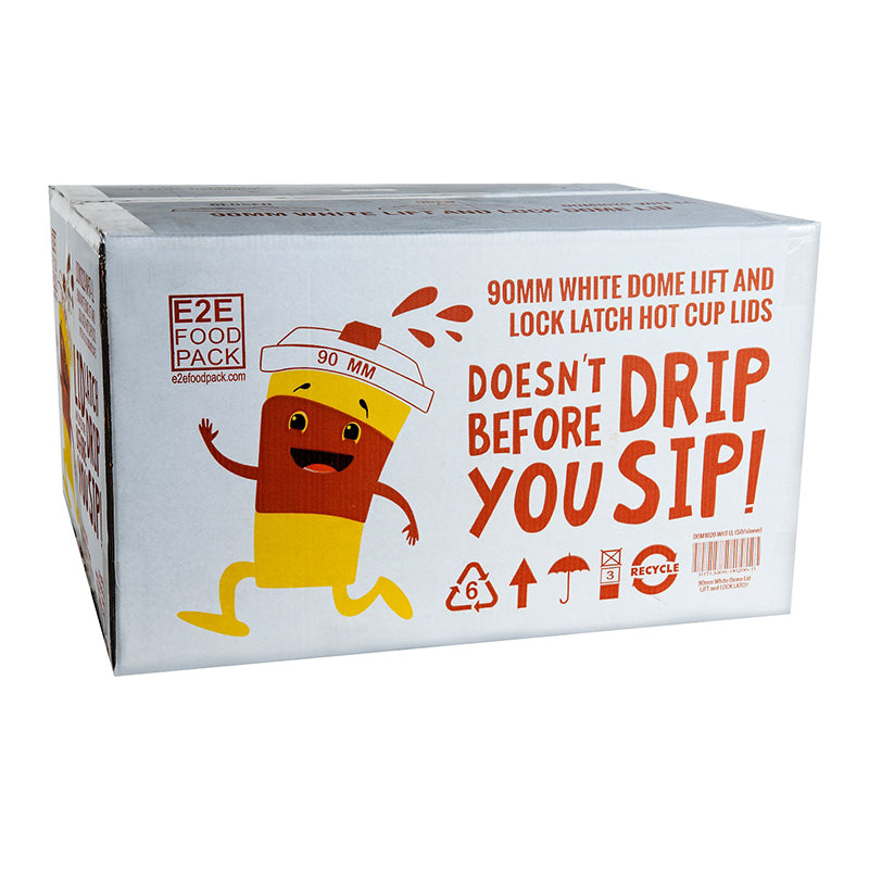 90mm White Dome Hot Cup Latch Lid – cssproducts